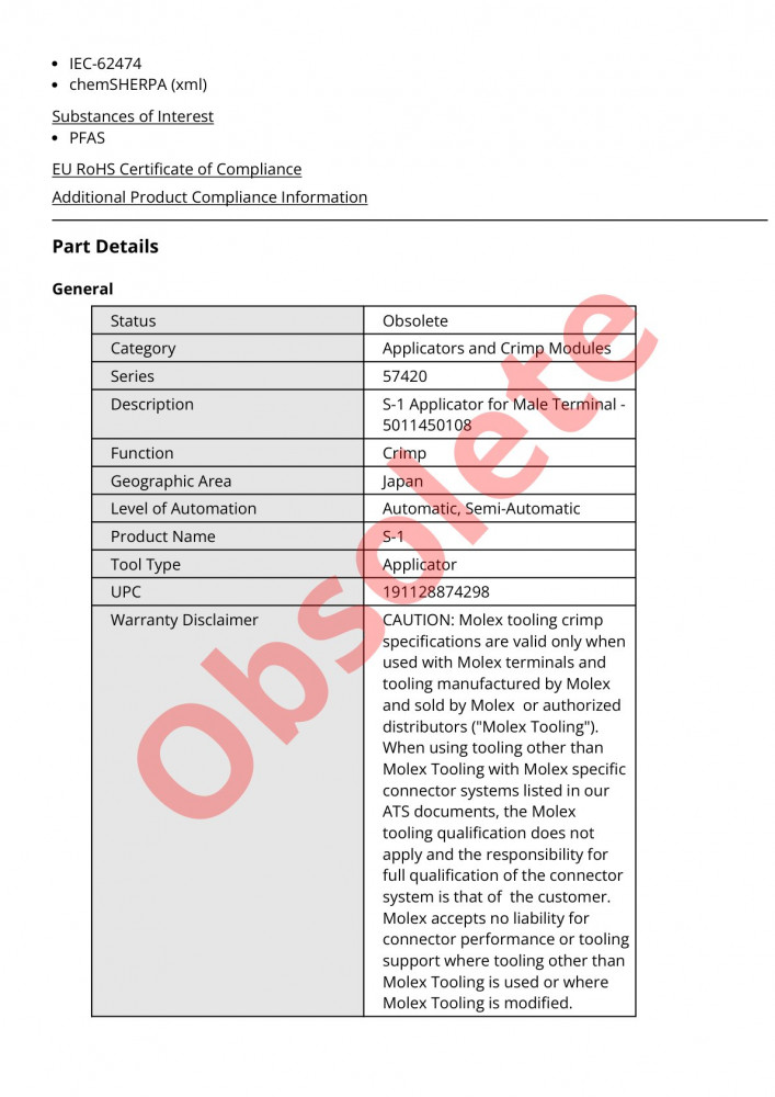 Molex tooling documentation image 2