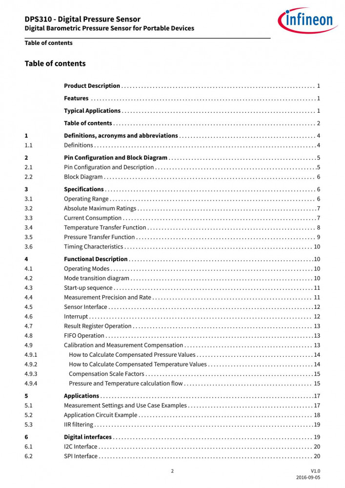 DPS310 document page 2