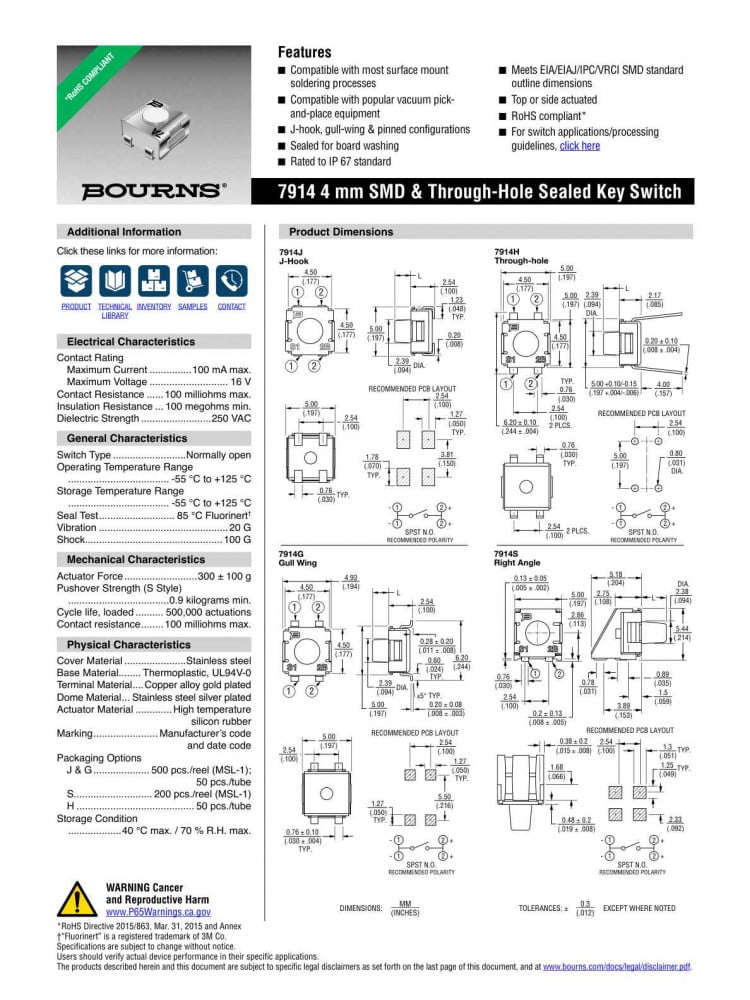 BOURNS 7914G-1-000E datasheet page 1