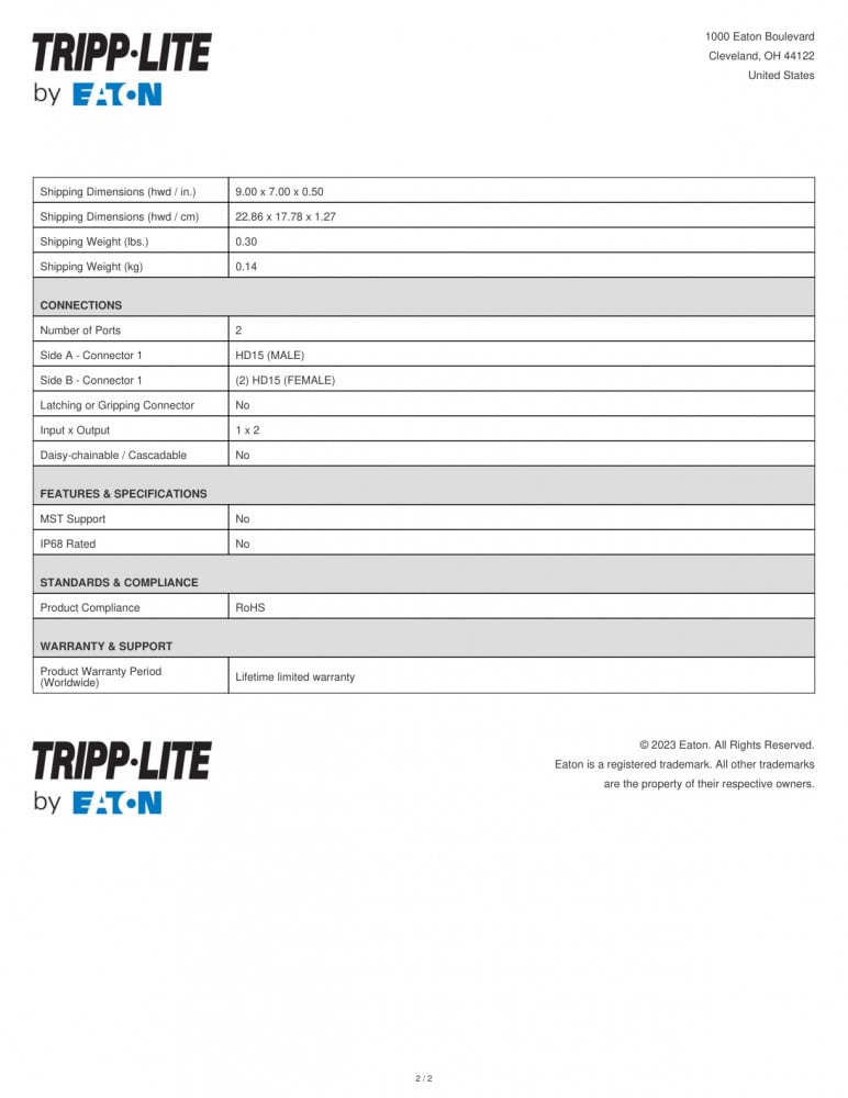 EATON P516-006-HR documentation page 2