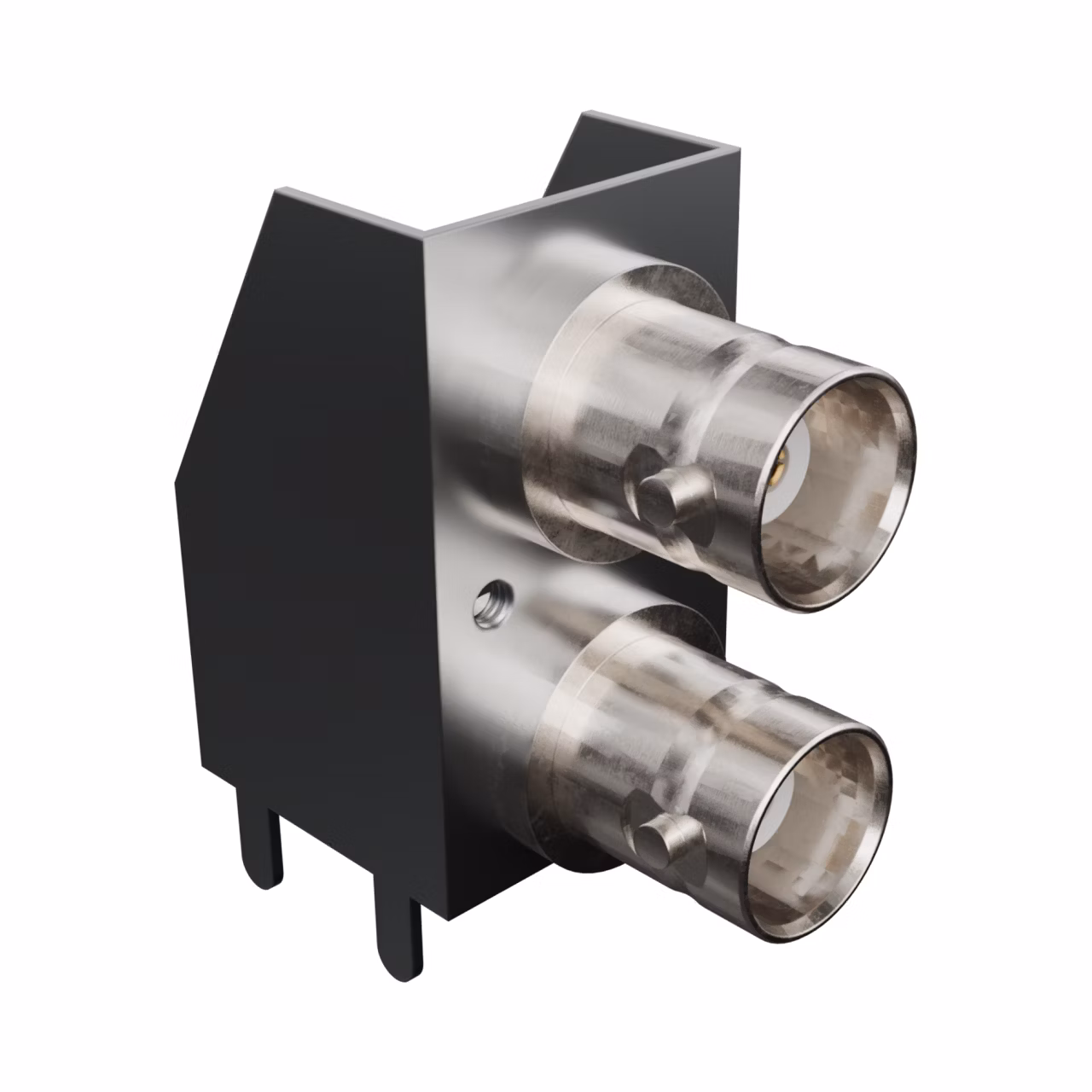 BNC Jack, Right-Angle, Dual Stack, PCB Receptacle, Tray, 50 Ohms for sale
