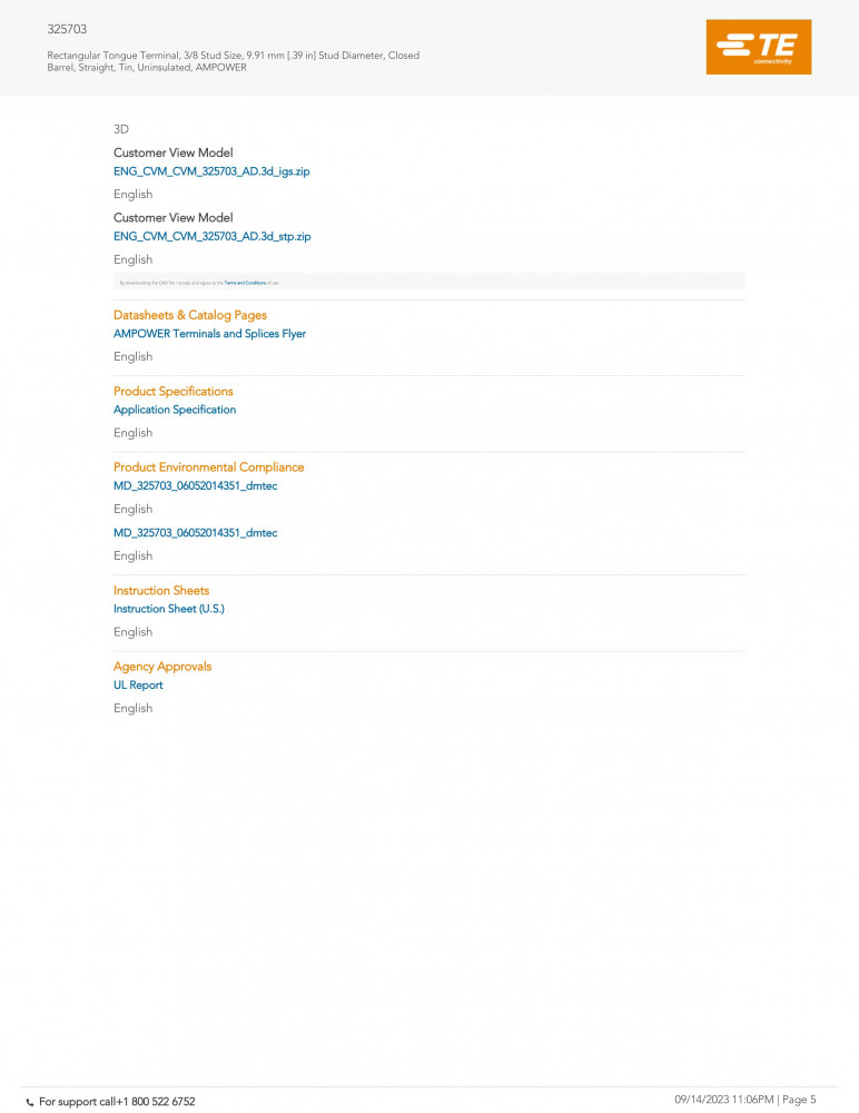 TE Connectivity 325703 document page 5