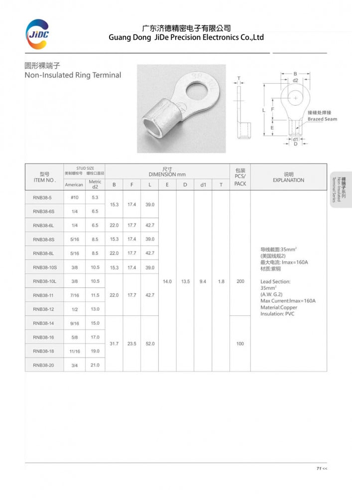 JIDC ring terminal catalogue page 7
