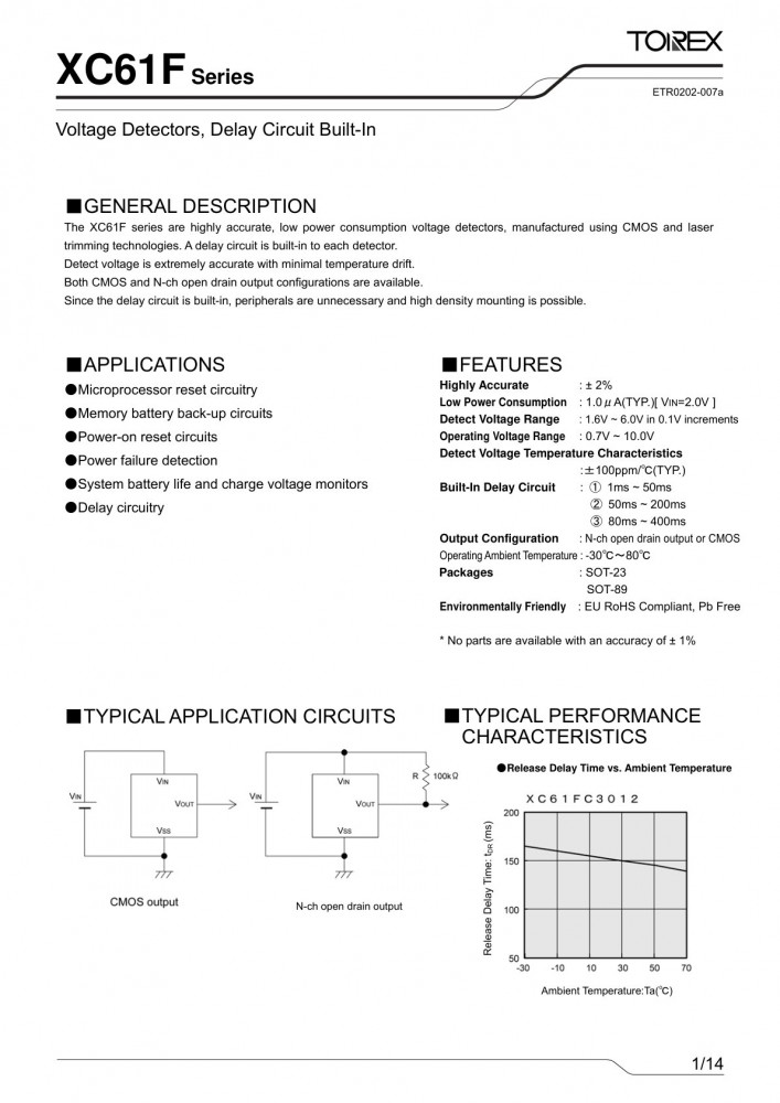 XC61F datasheet page 1