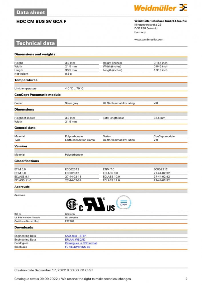 WEIDMULLER 1983820000 technical document page 2