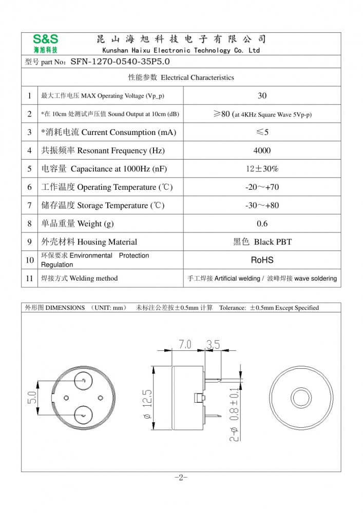 SFN-1270-0540-35P5.0 approval document page 2