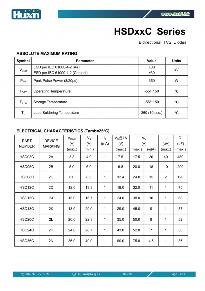 HSD15C datasheet page 2