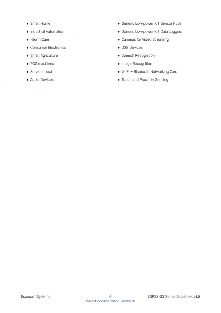 ESP32-S3 datasheet page 6