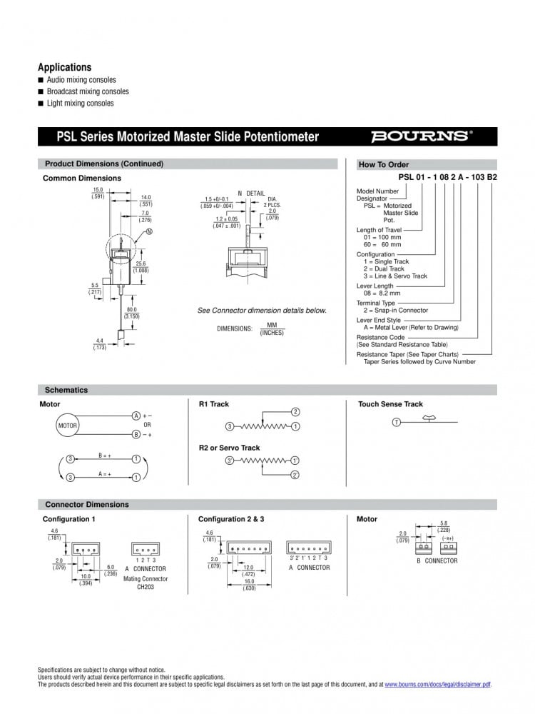BOURNS PSL series datasheet page 2