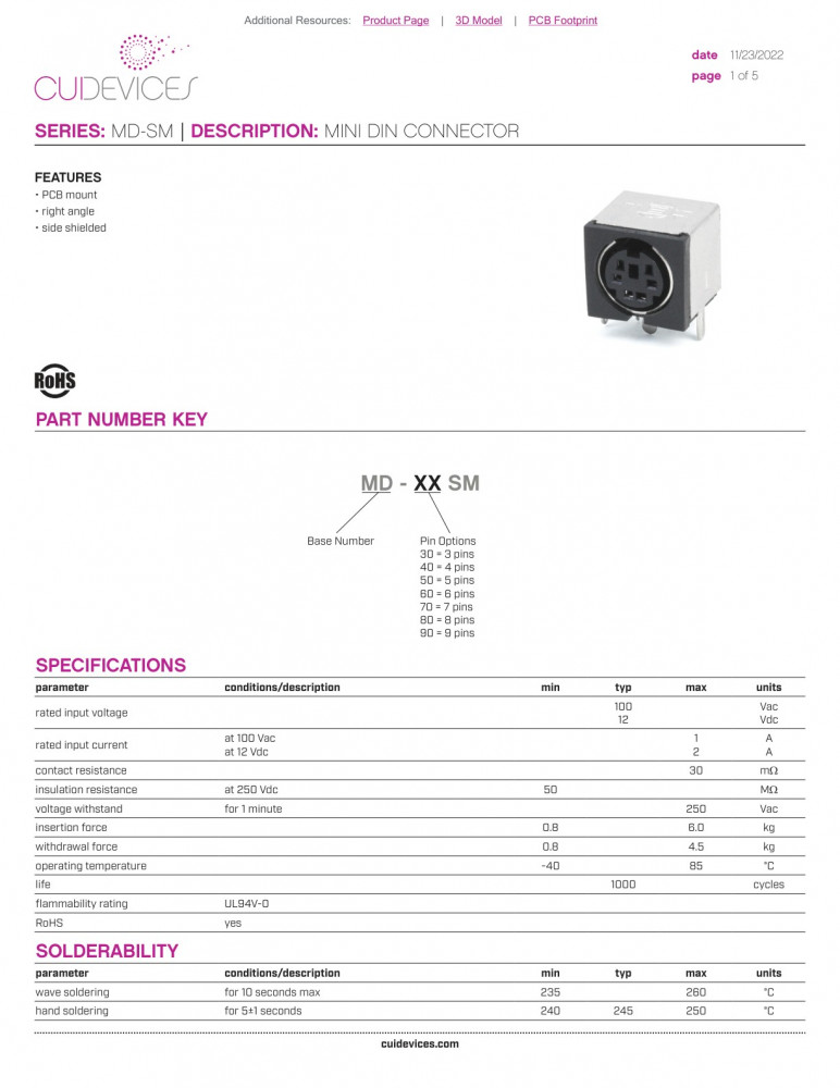 MD-60SM technical document page 1