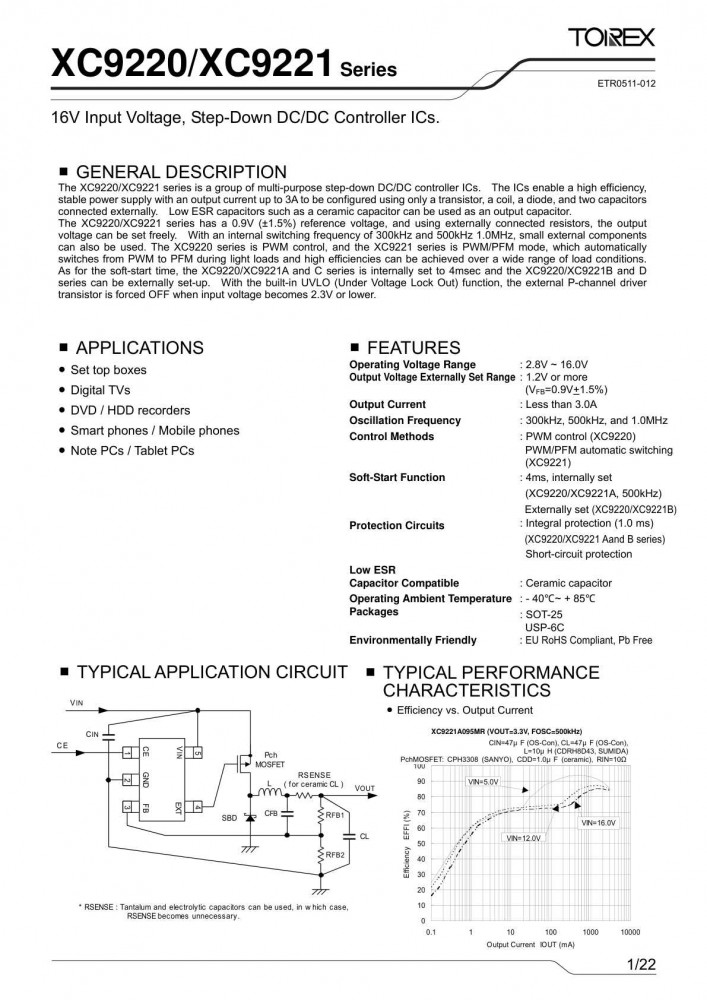 XC9220D093MR-G datasheet page 1