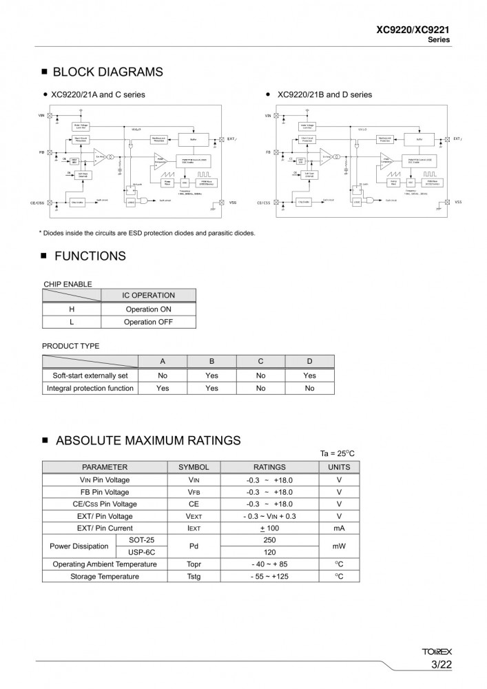 XC9220D093MR-G datasheet page 3