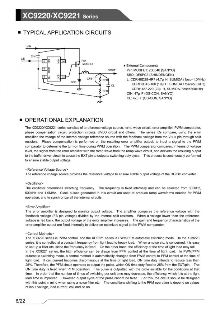 XC9220D093MR-G datasheet page 6