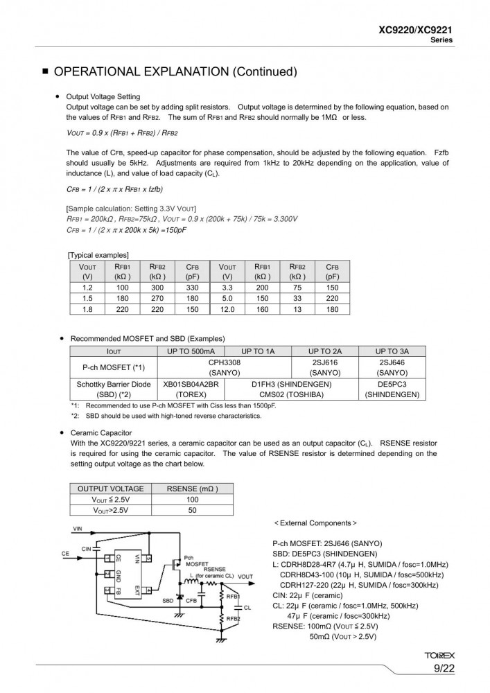 XC9220D093MR-G datasheet page 9