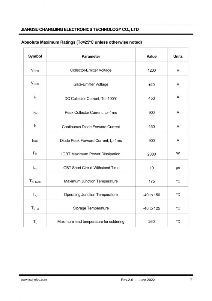 MCF450N120S2E3 datasheet page 2