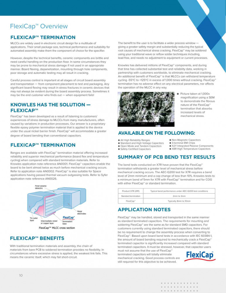 Knowles capacitor catalog page 10