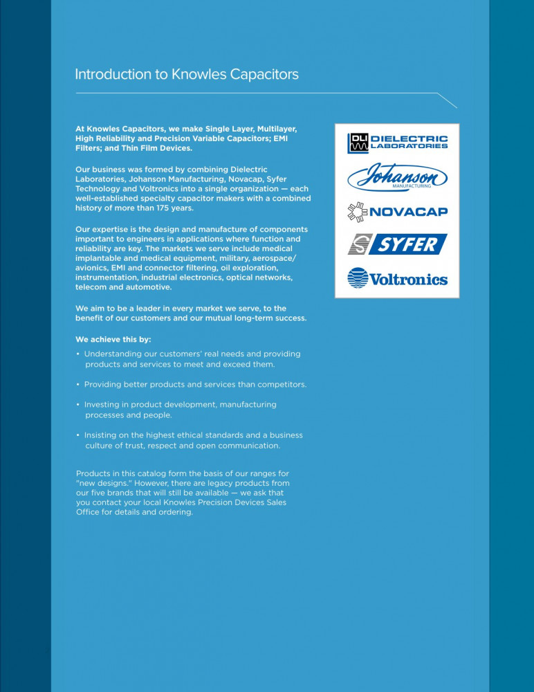 Knowles capacitor catalog page 2
