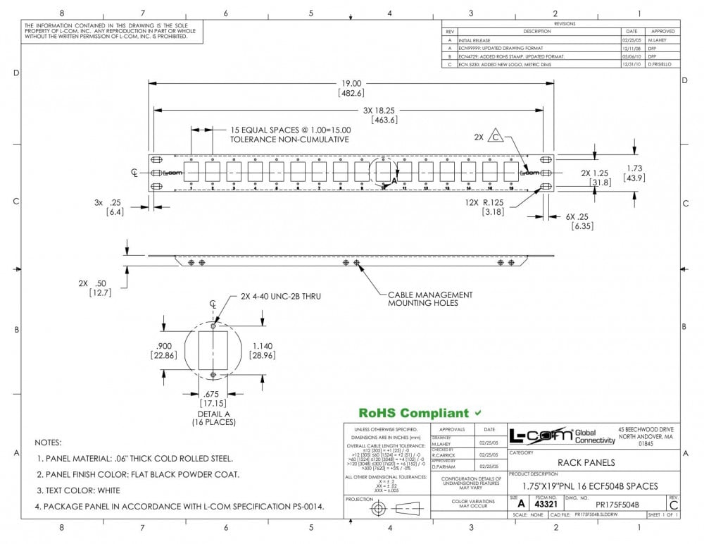 L-com PR175F504B technical document page