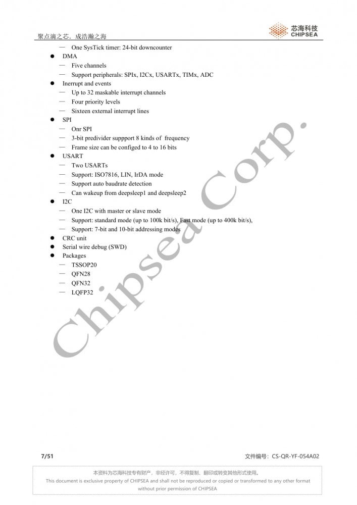 CHIPSEA CS32F035/F036 datasheet page 7