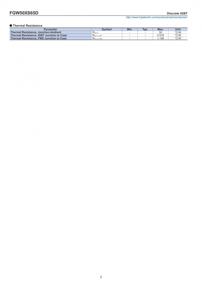 FGW50XS65D technical document page 2