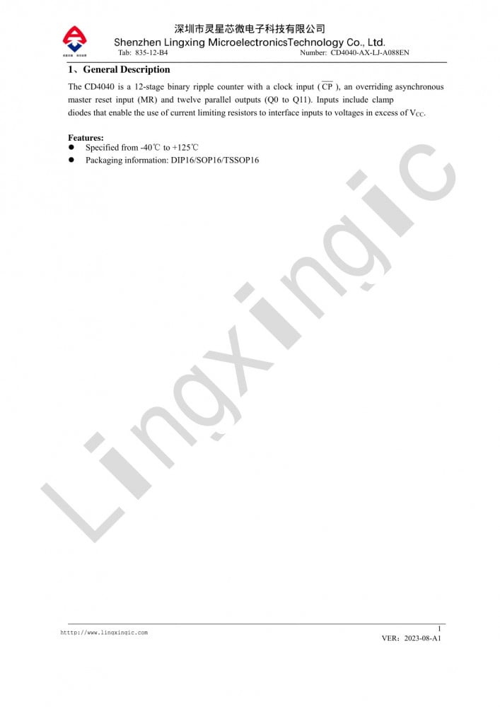 CD4040 datasheet page 3