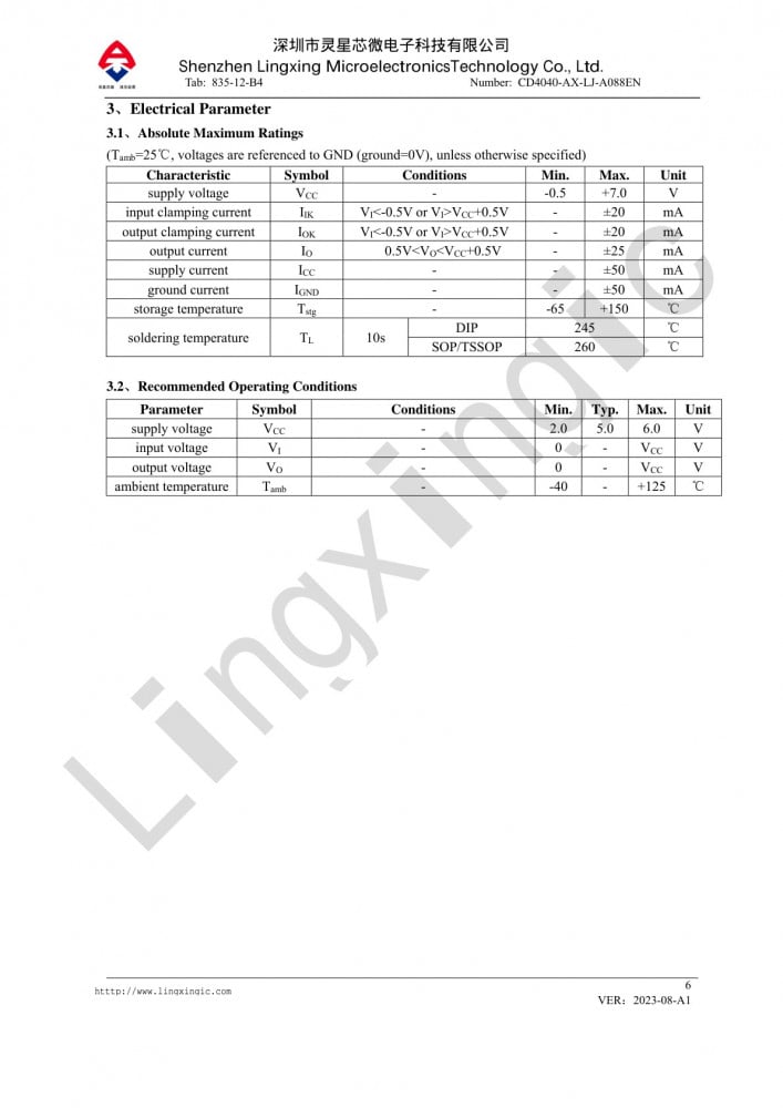 CD4040 datasheet page 8