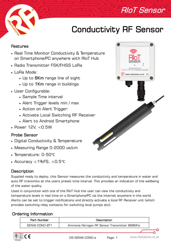 SENW-COND-8T1 documentation page 1