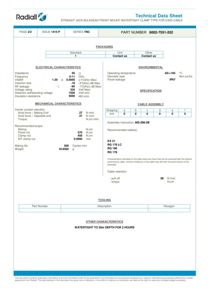 Radiall 6002-7551-202 datasheet, page 2