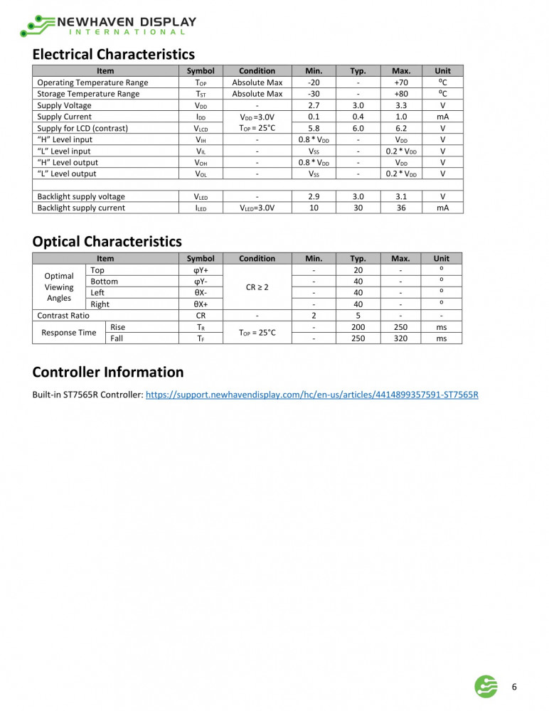 NHD-C12832A1Z-NSW-BBW-3V3 document page 7