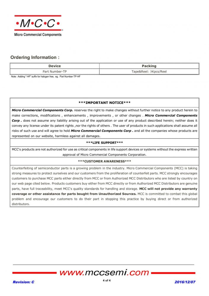 MCC SK33B-LTP datasheet page 4