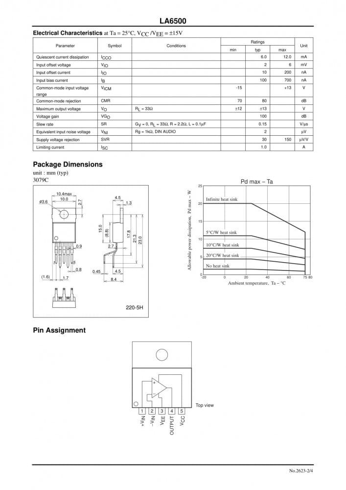 LA6500-E datasheet page 2