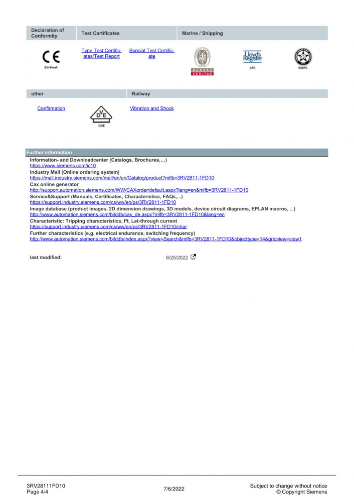 3RV28111FD10 technical document page 4