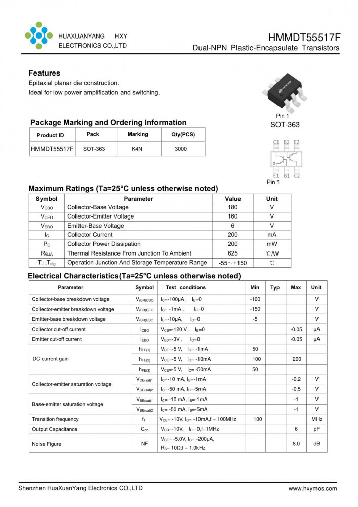 HMMDT55517F datasheet page 1