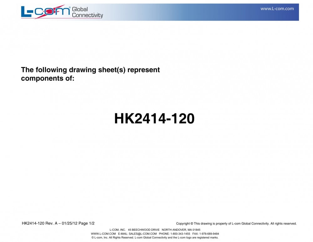 L-com HK2414-120 drawing page 1