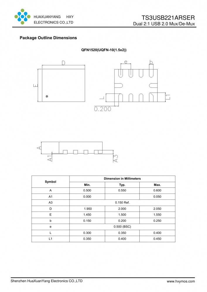 TS3USB221ARSER-HXY datasheet page 6
