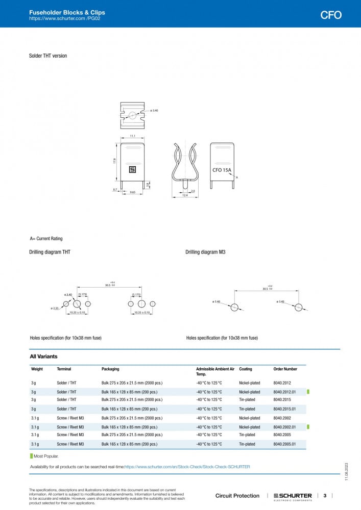 SCHURTER 8040.2015.01 technical document page 3