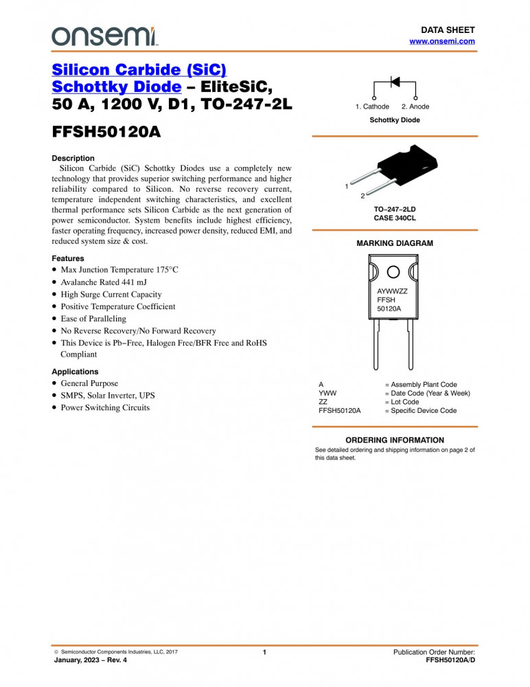 FFSH50120A datasheet page 1