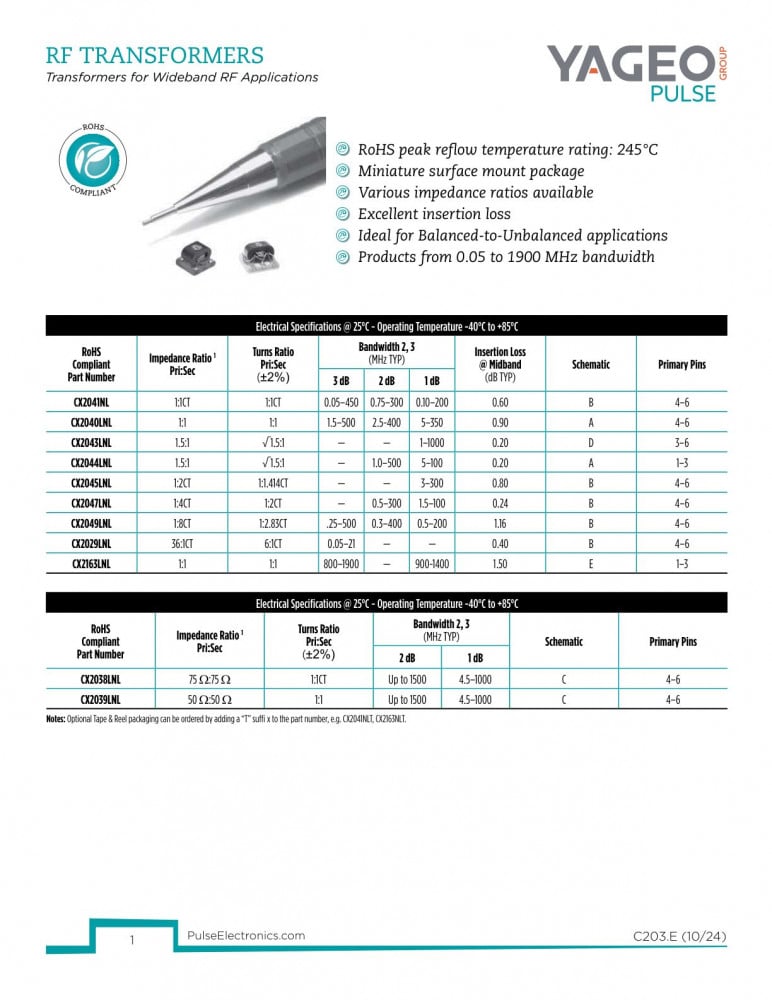 CX2045LNLT product document page 1