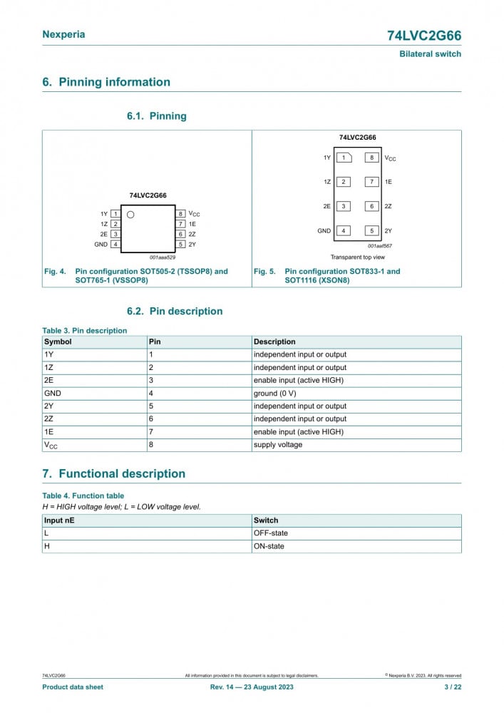 74LVC2G66DC,125 datasheet page 3