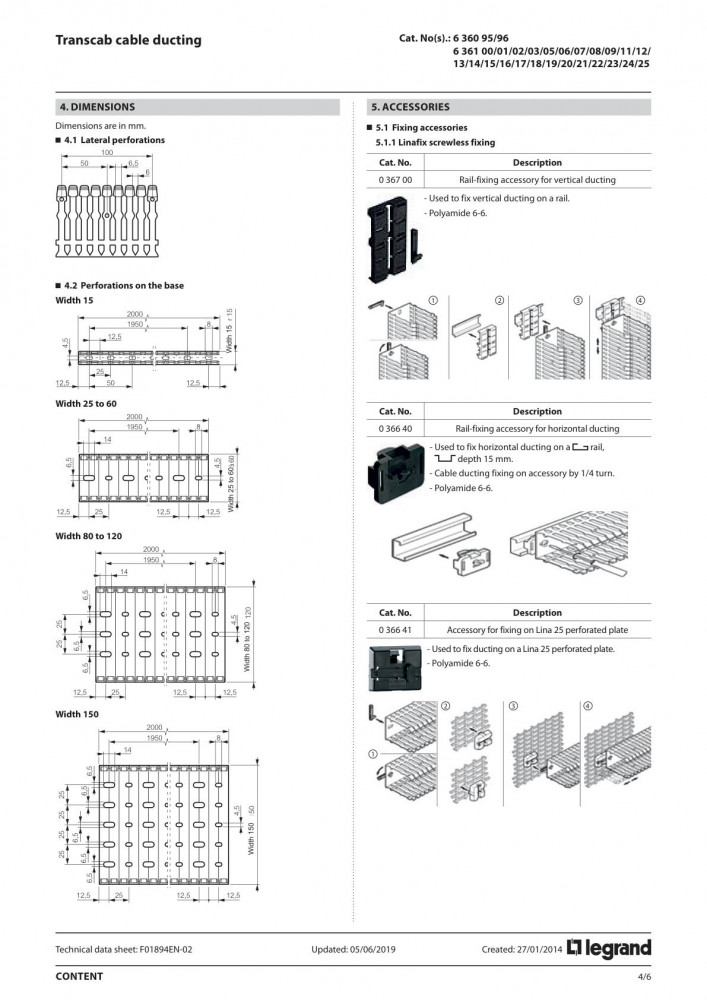 Legrand Transcab technical documentation, page 4