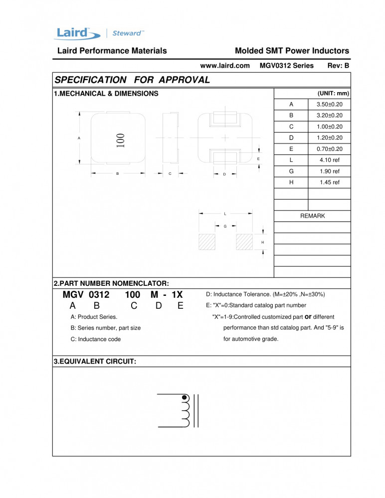 Laird MGV0312 datasheet page 2
