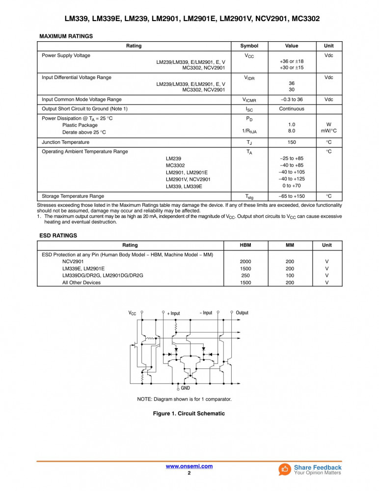 LM339 datasheet page preview 2