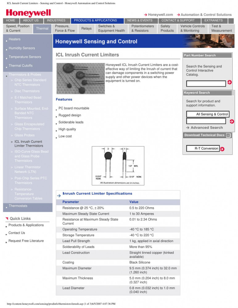 Honeywell ICL document page 1