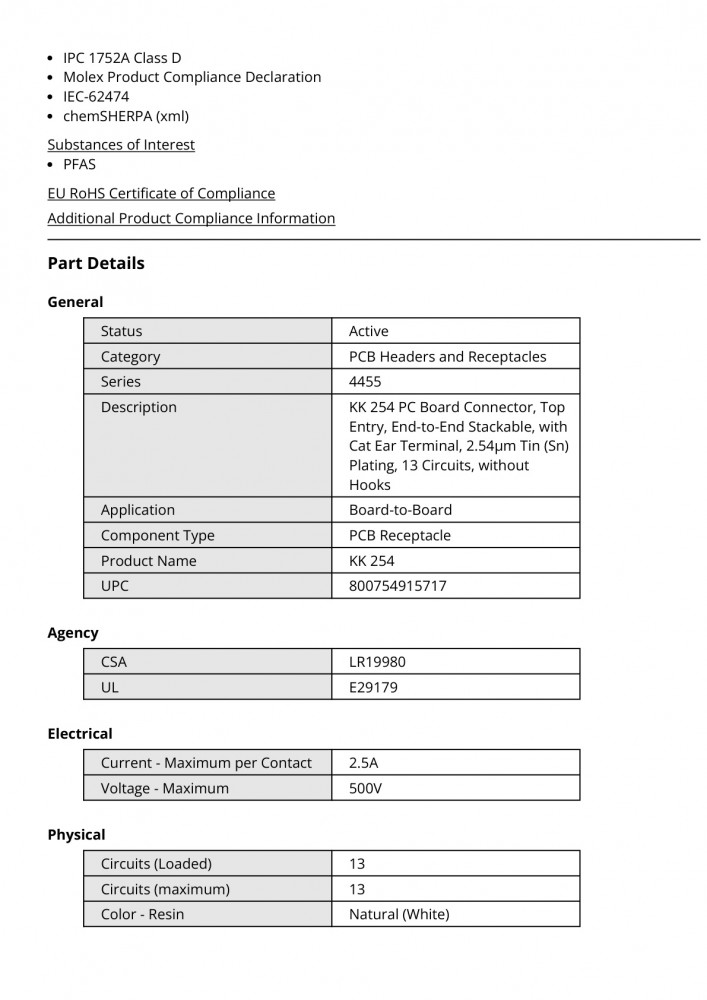Molex 22027133 technical document page 2