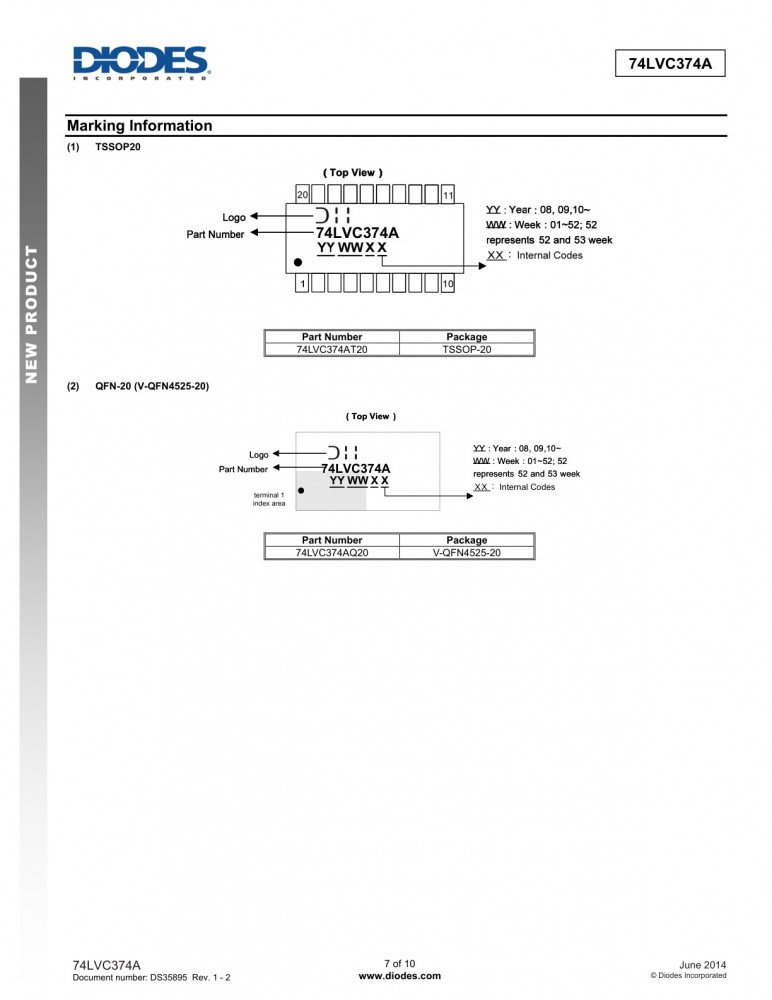 74LVC374AQ20-13 datasheet page 7