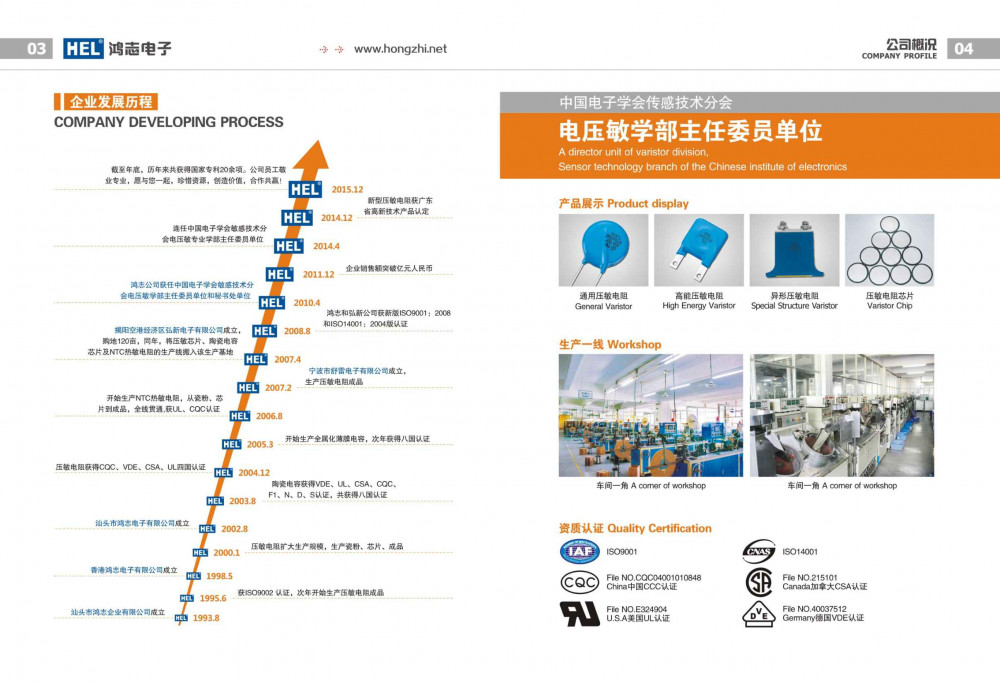 Hongzhi varistor catalogue page 4