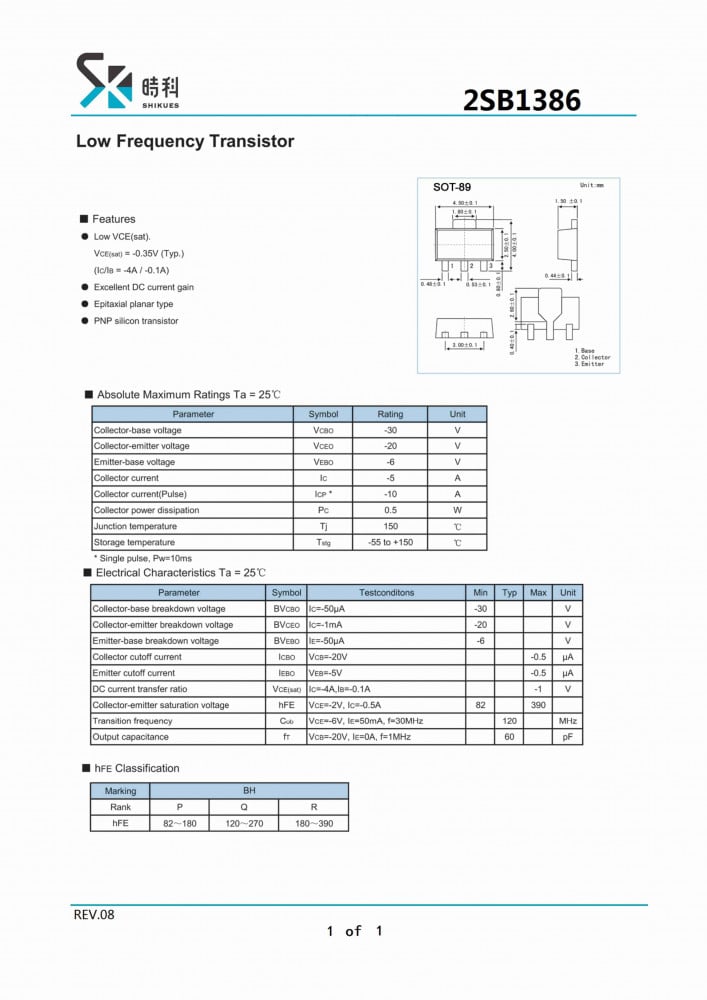 2SB1386R technical document preview