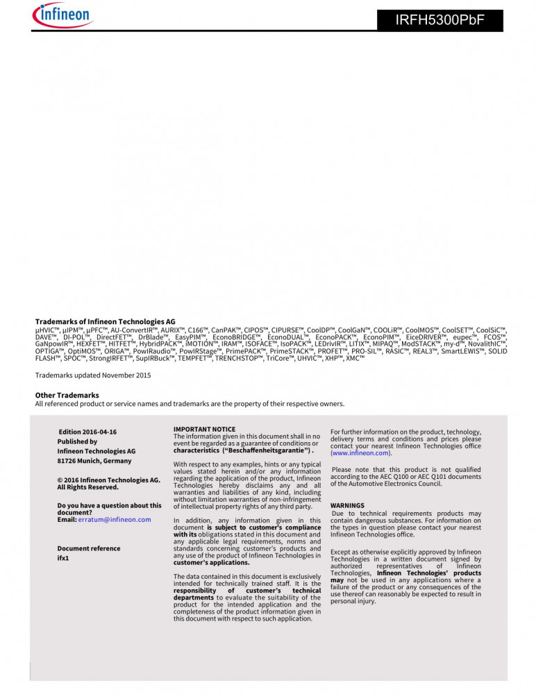IRFH5300TRPBF datasheet page 10