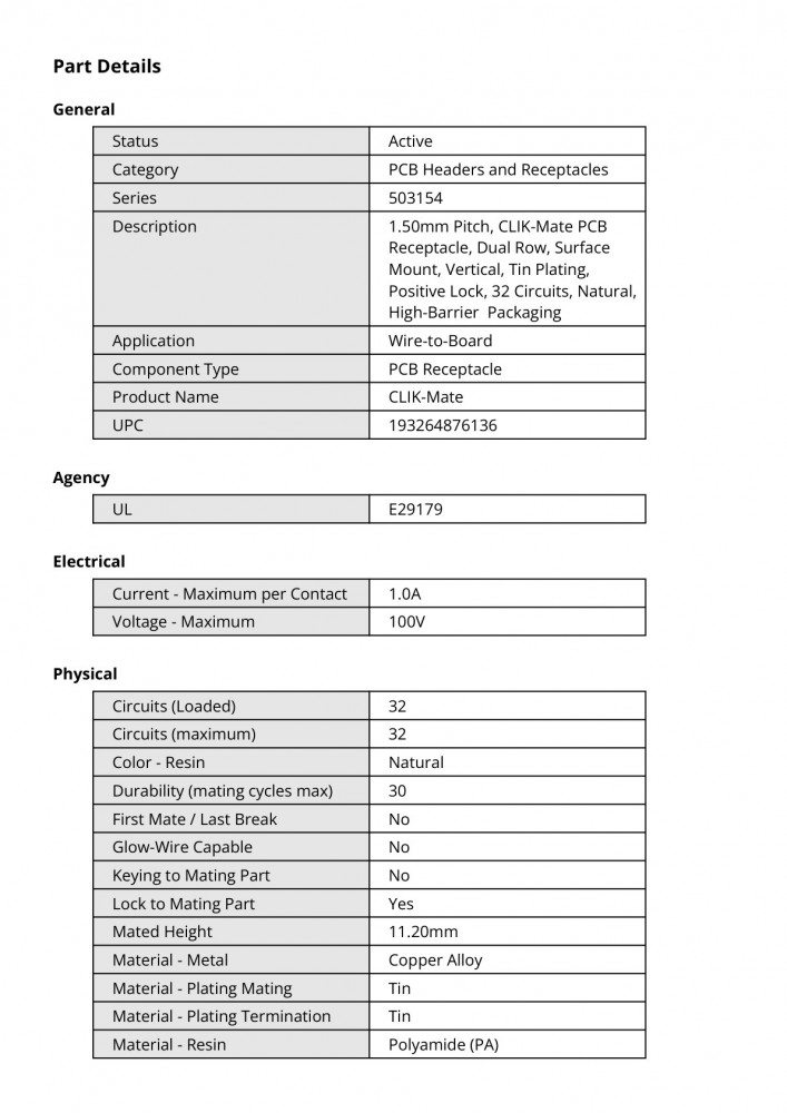 MOLEX 5031543270 technical document image 2