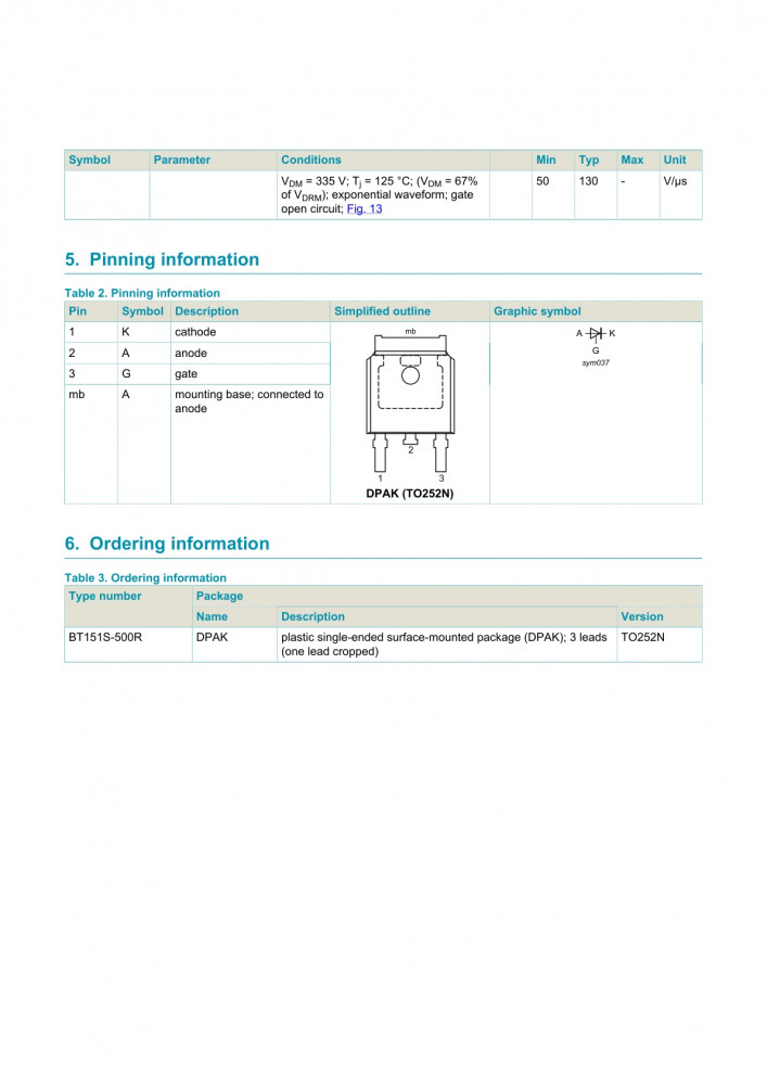 BT151S-500R datasheet page 2